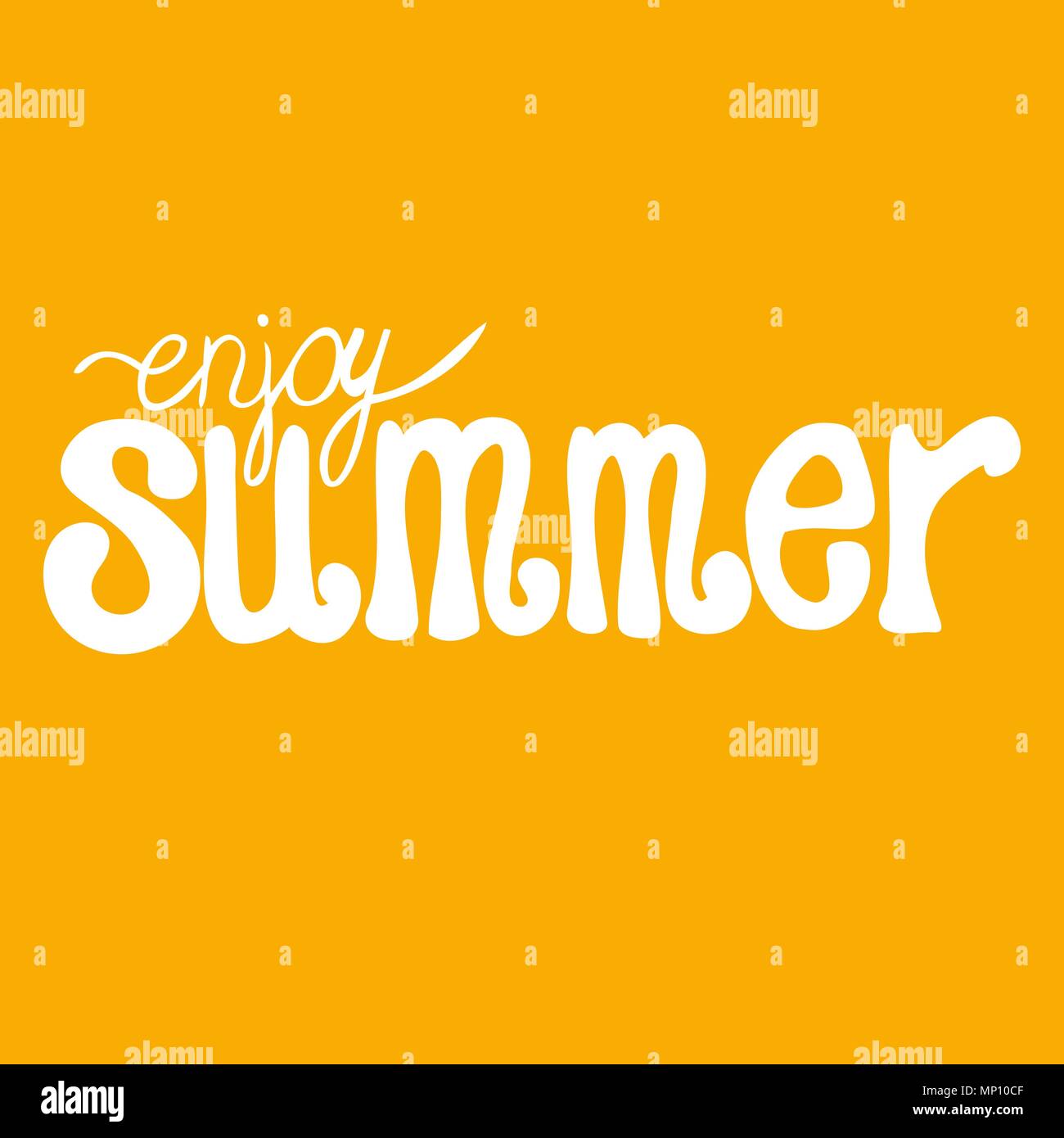 vector hand written summer lettering - enjoy summer Stock Vector Image ...