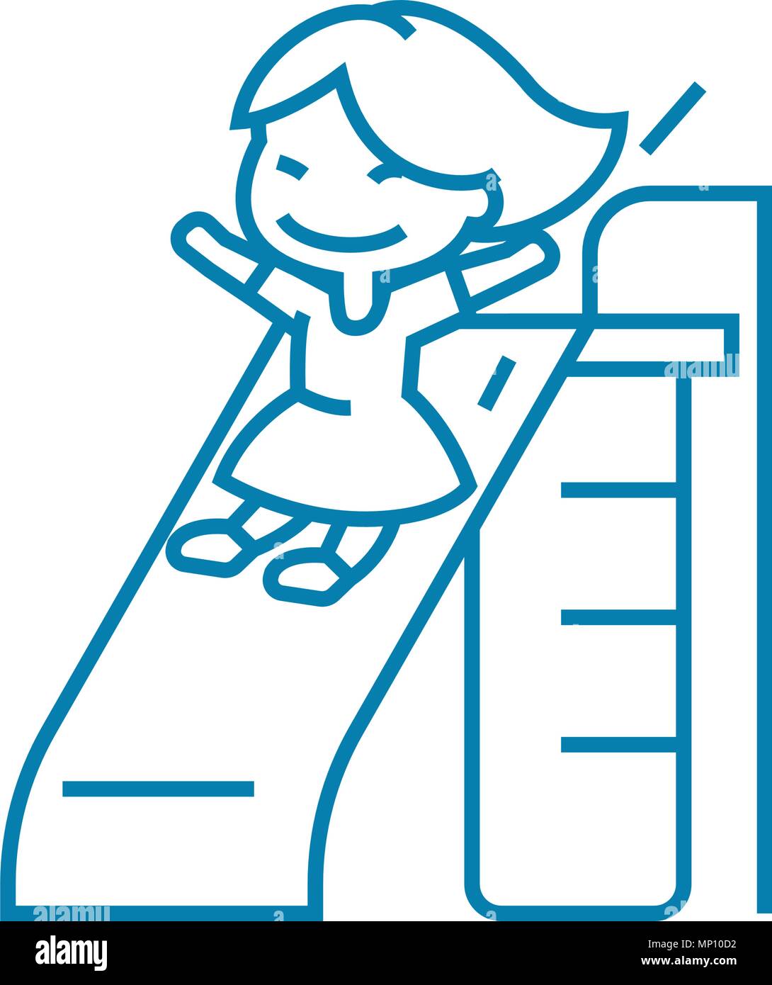 Girl going down slide Stock Vector Images - Alamy