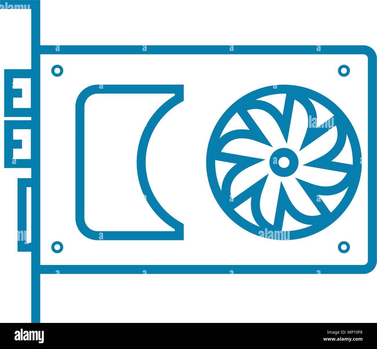 Graphic adapter linear icon concept. Graphic adapter line vector sign ...