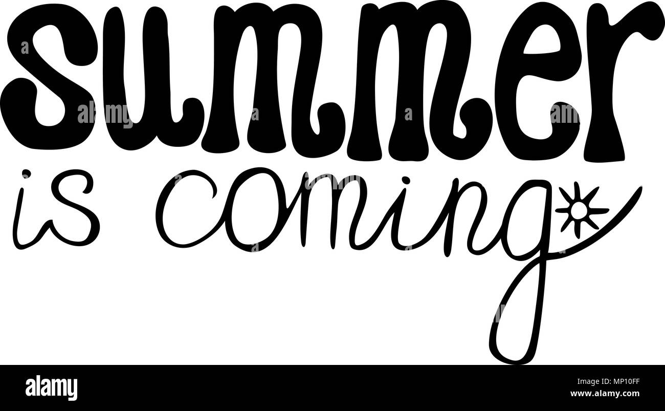vector hand written summer lettering - summer is coming Stock Vector ...
