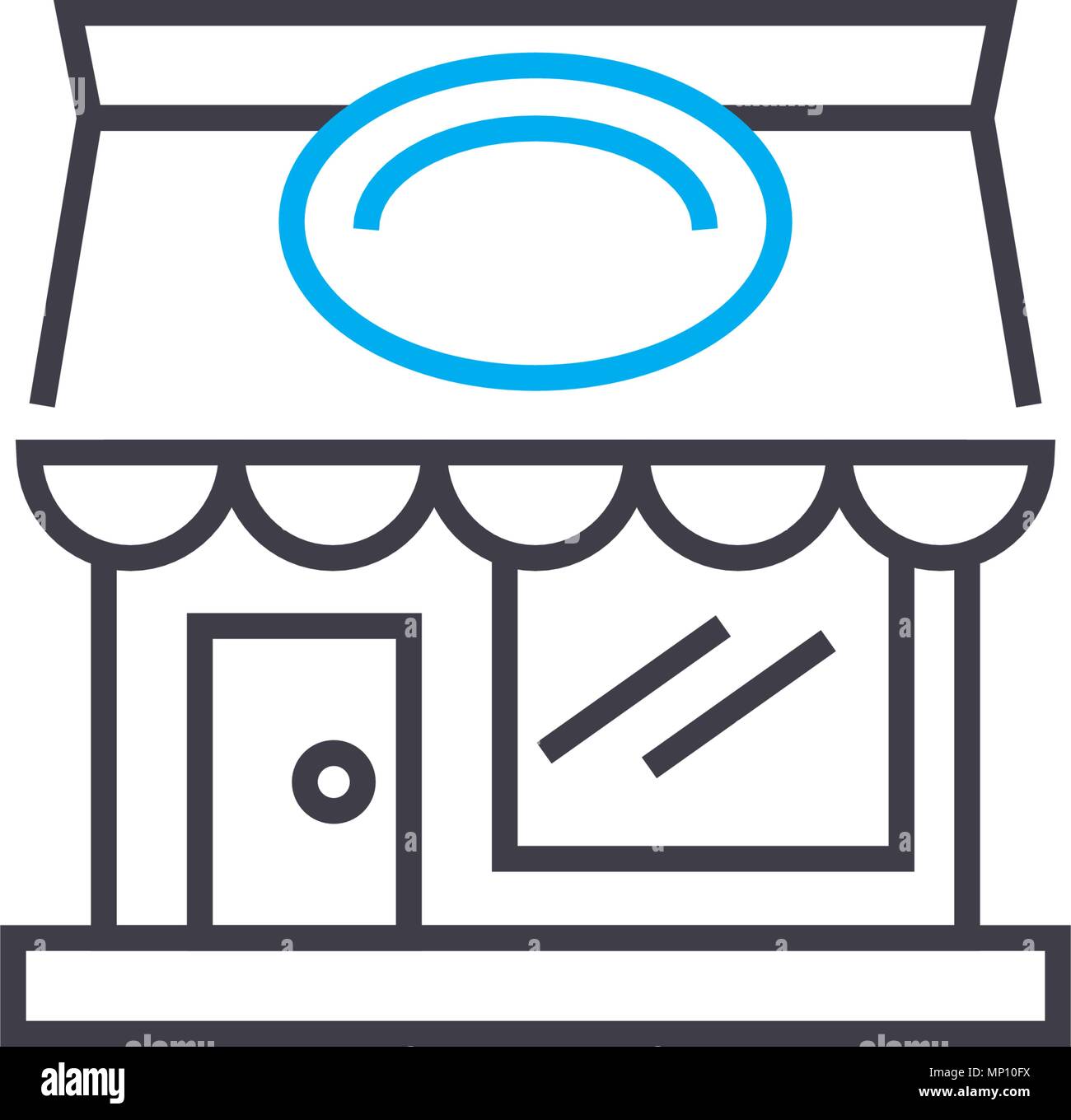 Grocery store linear icon concept. Grocery store line vector sign ...