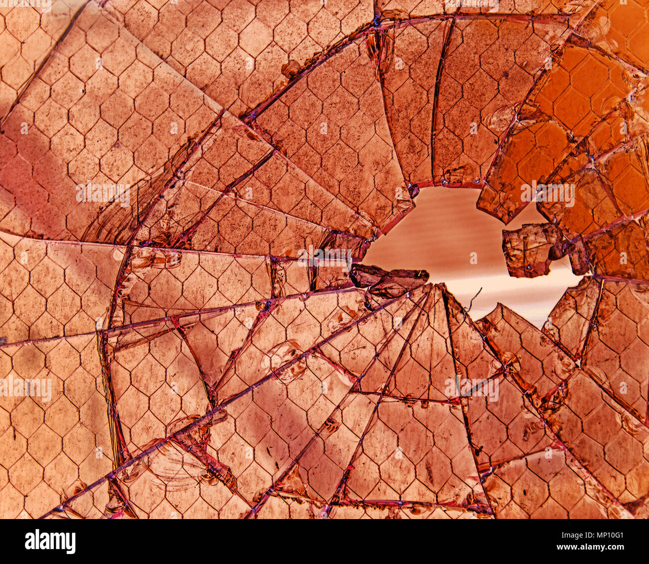 Pattern Created by Broken Security Glass Stock Photo - Alamy