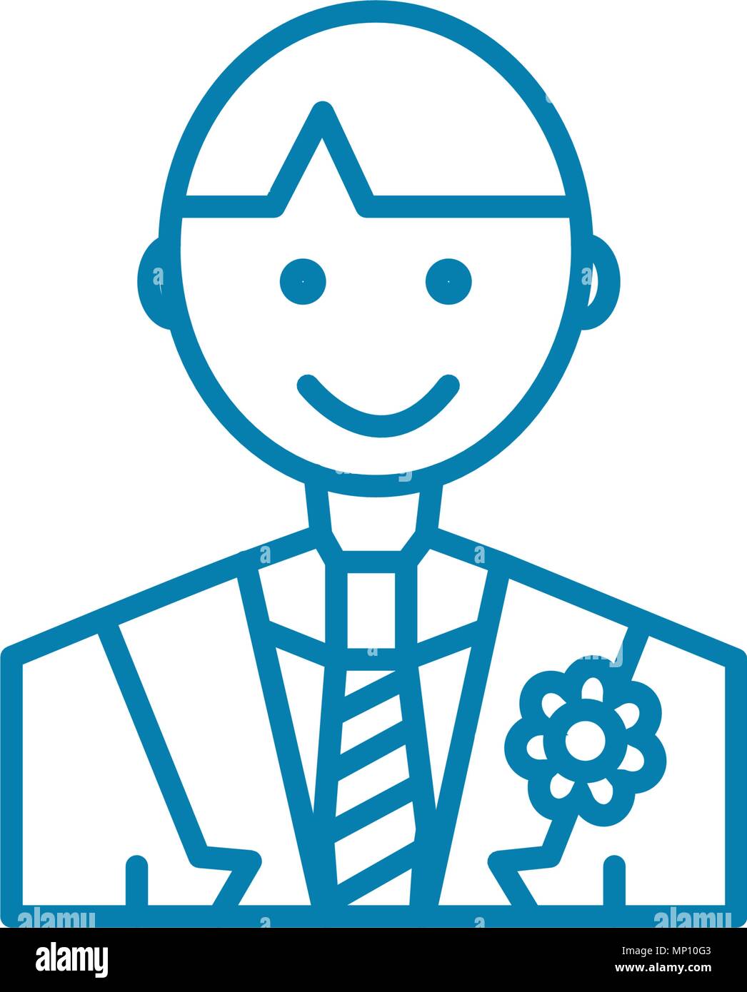 Groom linear icon concept. Groom line vector sign, symbol, illustration ...