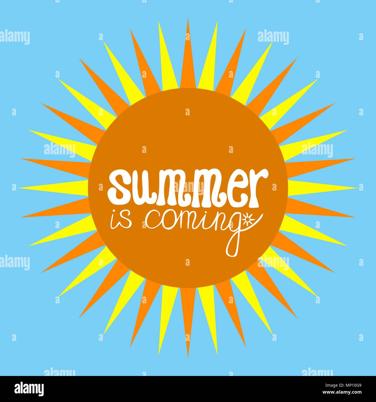 vector hand written summer lettering - summer is coming Stock Vector ...