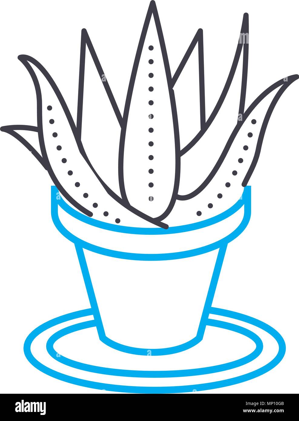 Growing of houseplants linear icon concept. Growing of houseplants line ...