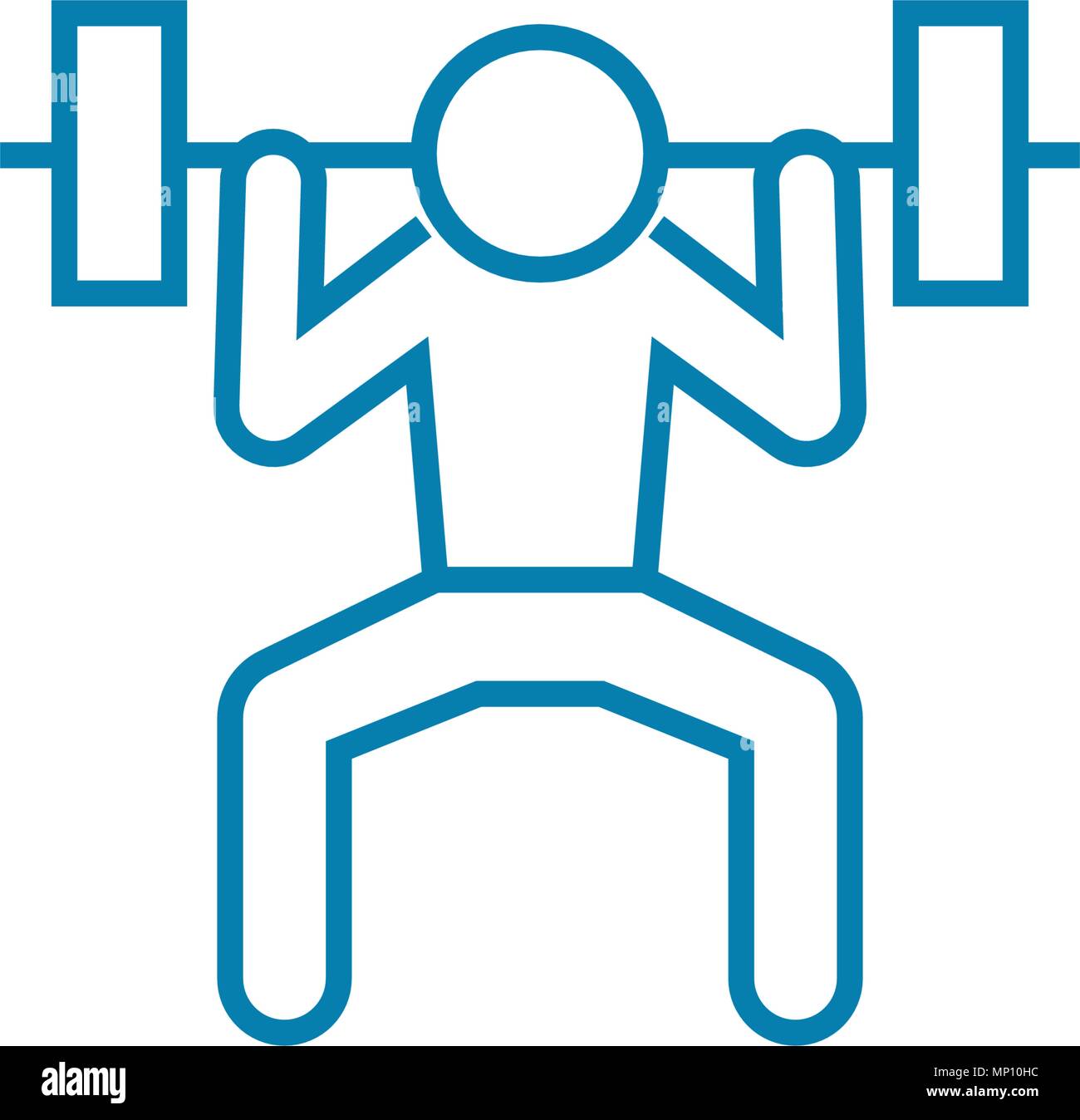 Gym exercises linear icon concept. Gym exercises line vector sign ...