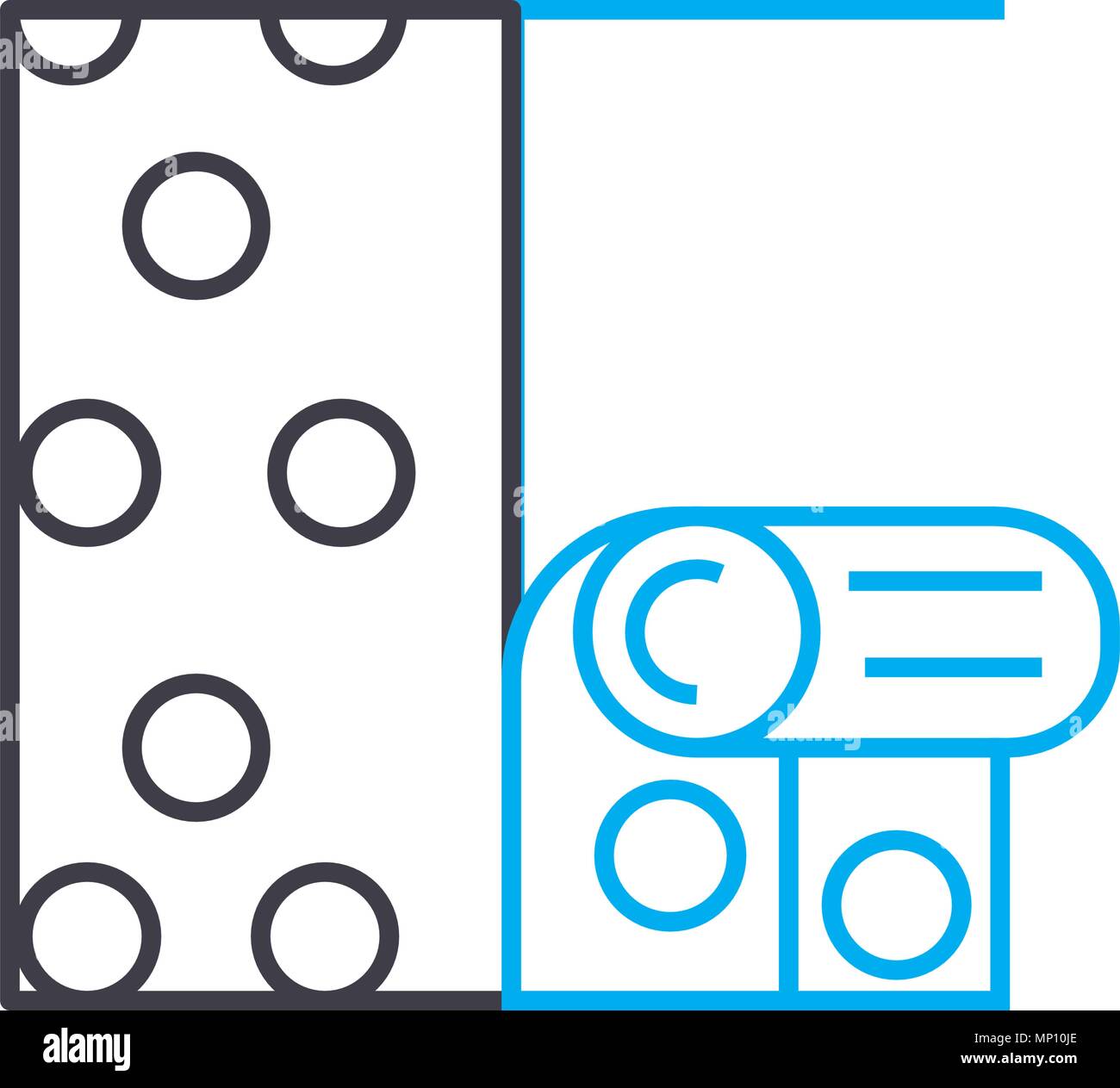 Hanging wallpaper linear icon concept. Hanging wallpaper line vector ...