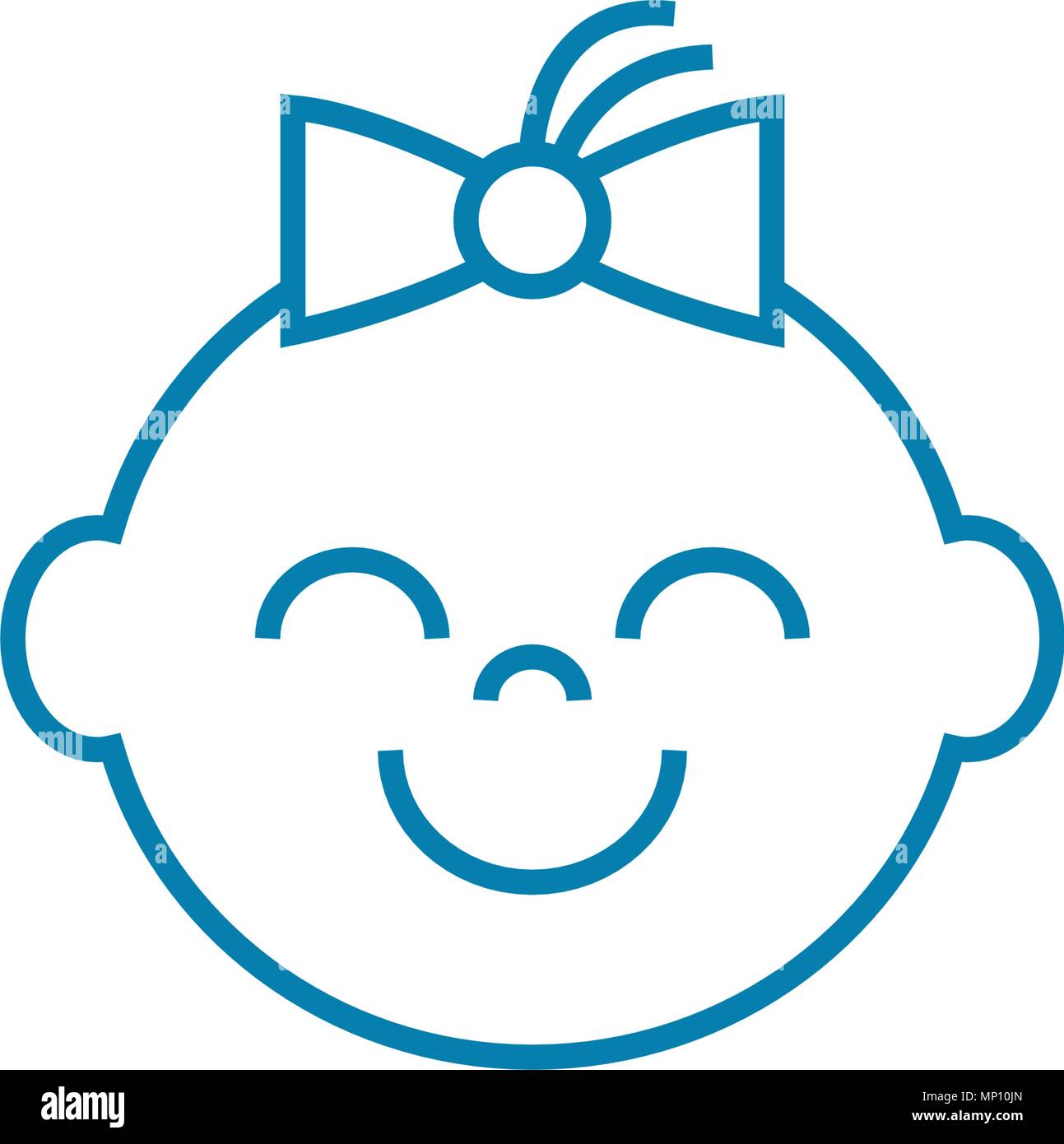 Happy child linear icon concept. Happy child line vector sign, symbol ...