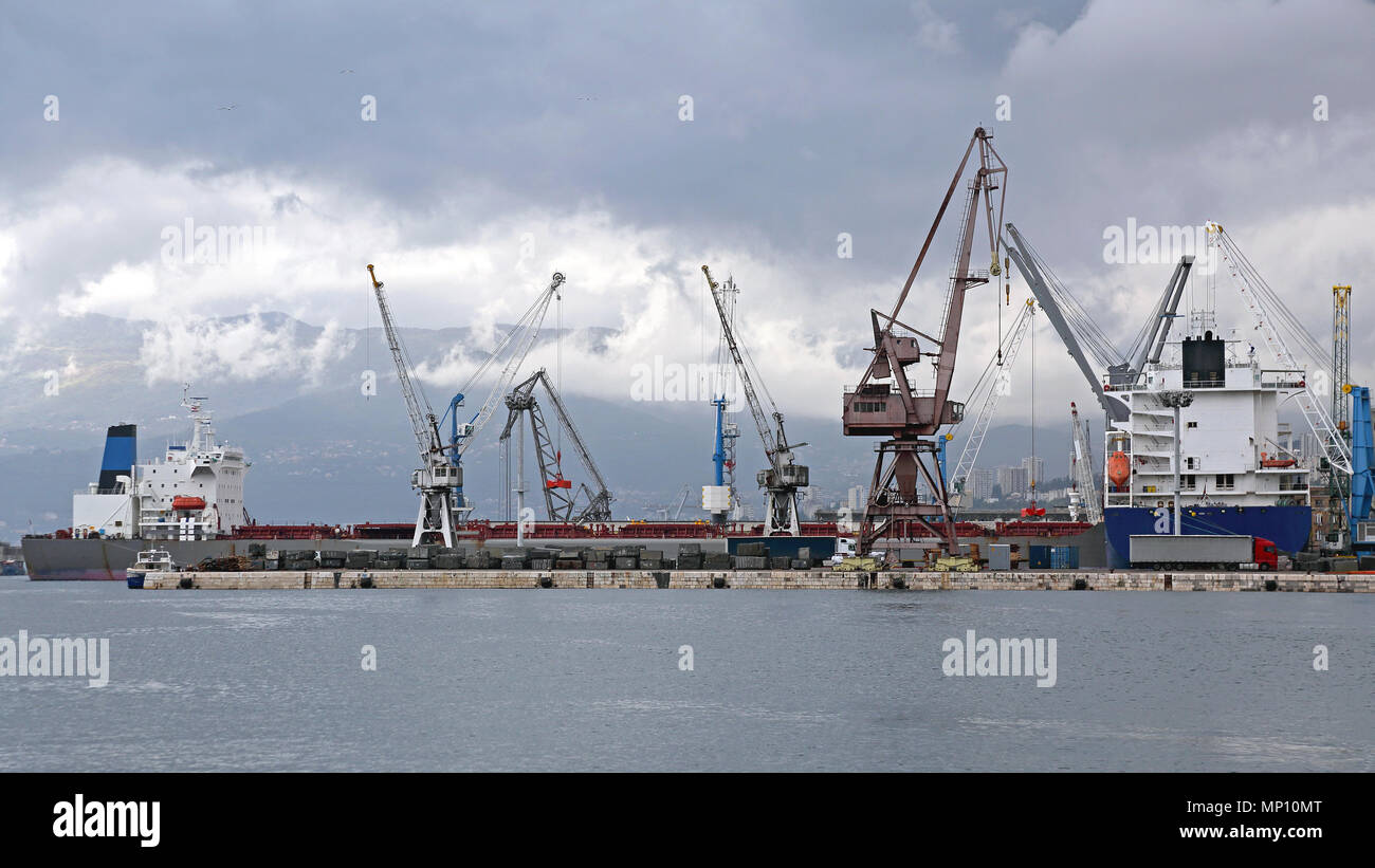 Shipyard Crane in Port of Rijeka Croatia Stock Photo - Alamy