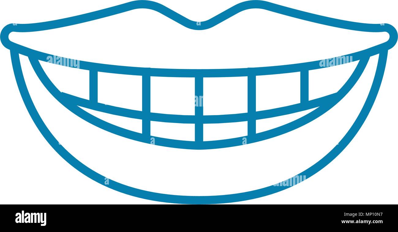 Healthy smile linear icon concept. Healthy smile line vector sign ...
