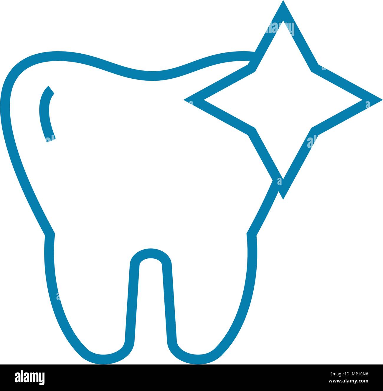 Healthy teeth linear icon concept. Healthy teeth line vector sign ...