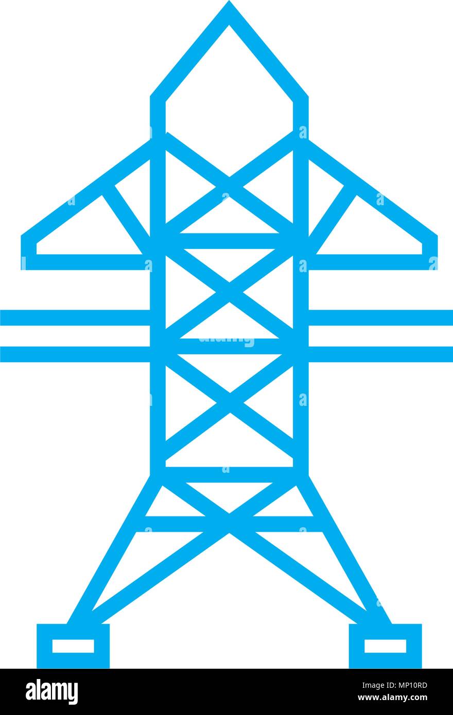 High-voltage networks linear icon concept. High-voltage networks line ...