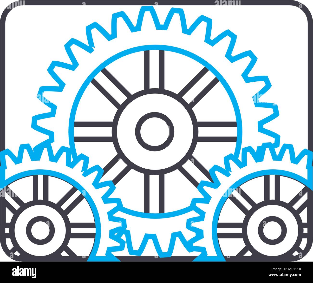 Industrial production linear icon concept. Industrial production line ...