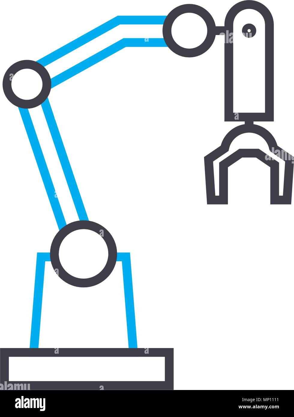 Industrial robot linear icon concept. Industrial robot line vector sign ...