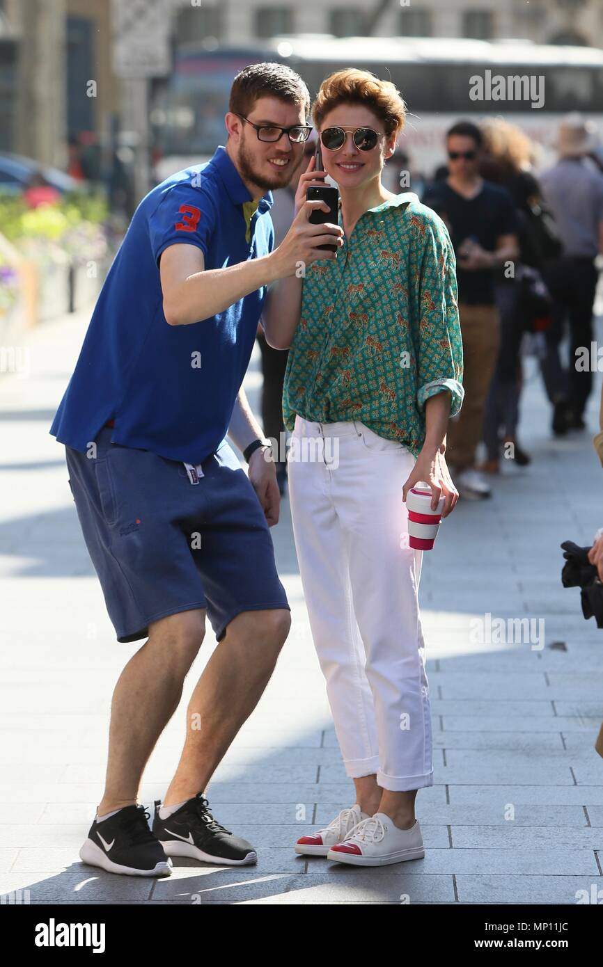 Emma Willis and Caroline Flack bump into each other in London whilst ...