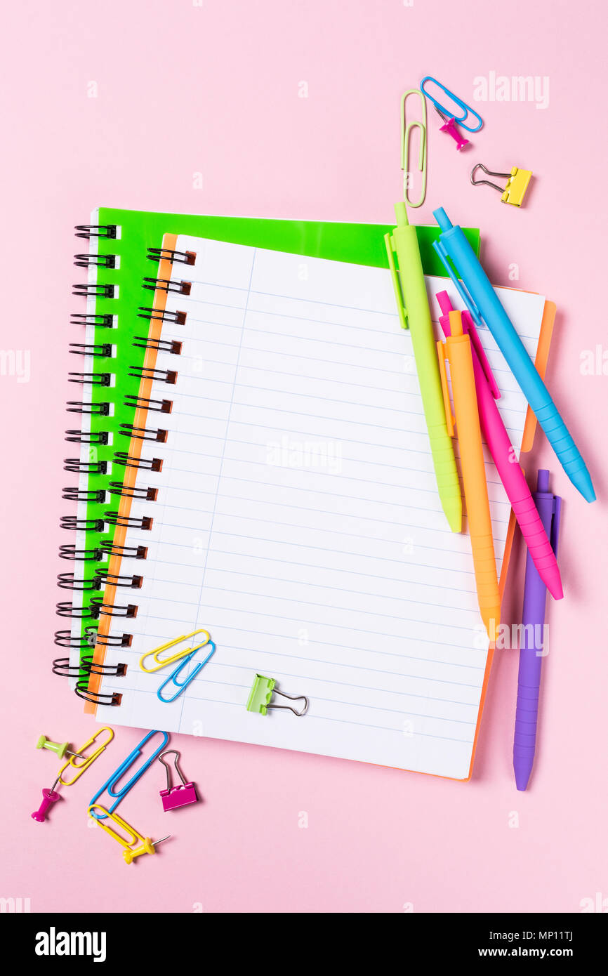 Flat lay school supplies hi-res stock photography and images - Alamy