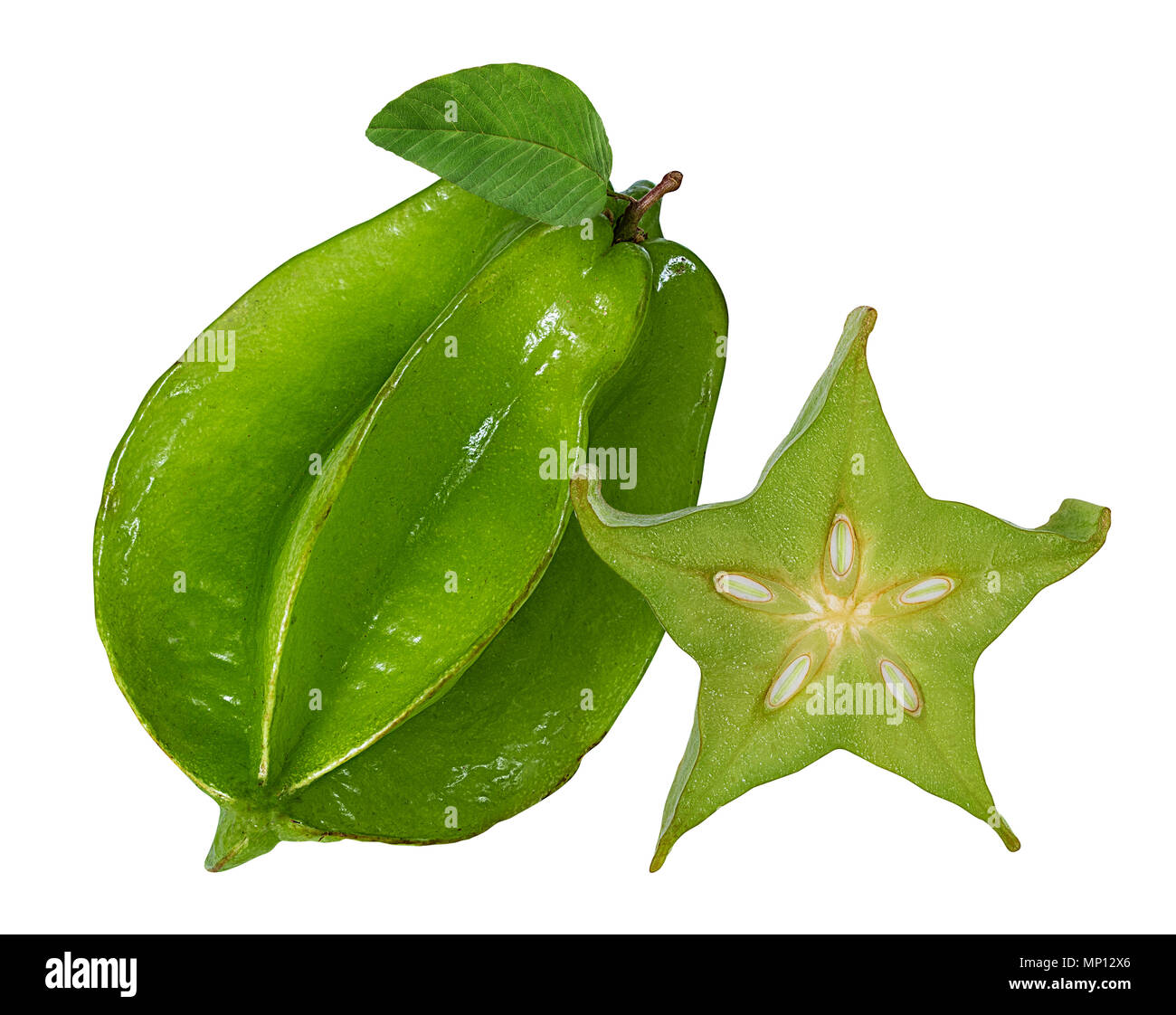 Carambole on white background Stock Photo - Alamy