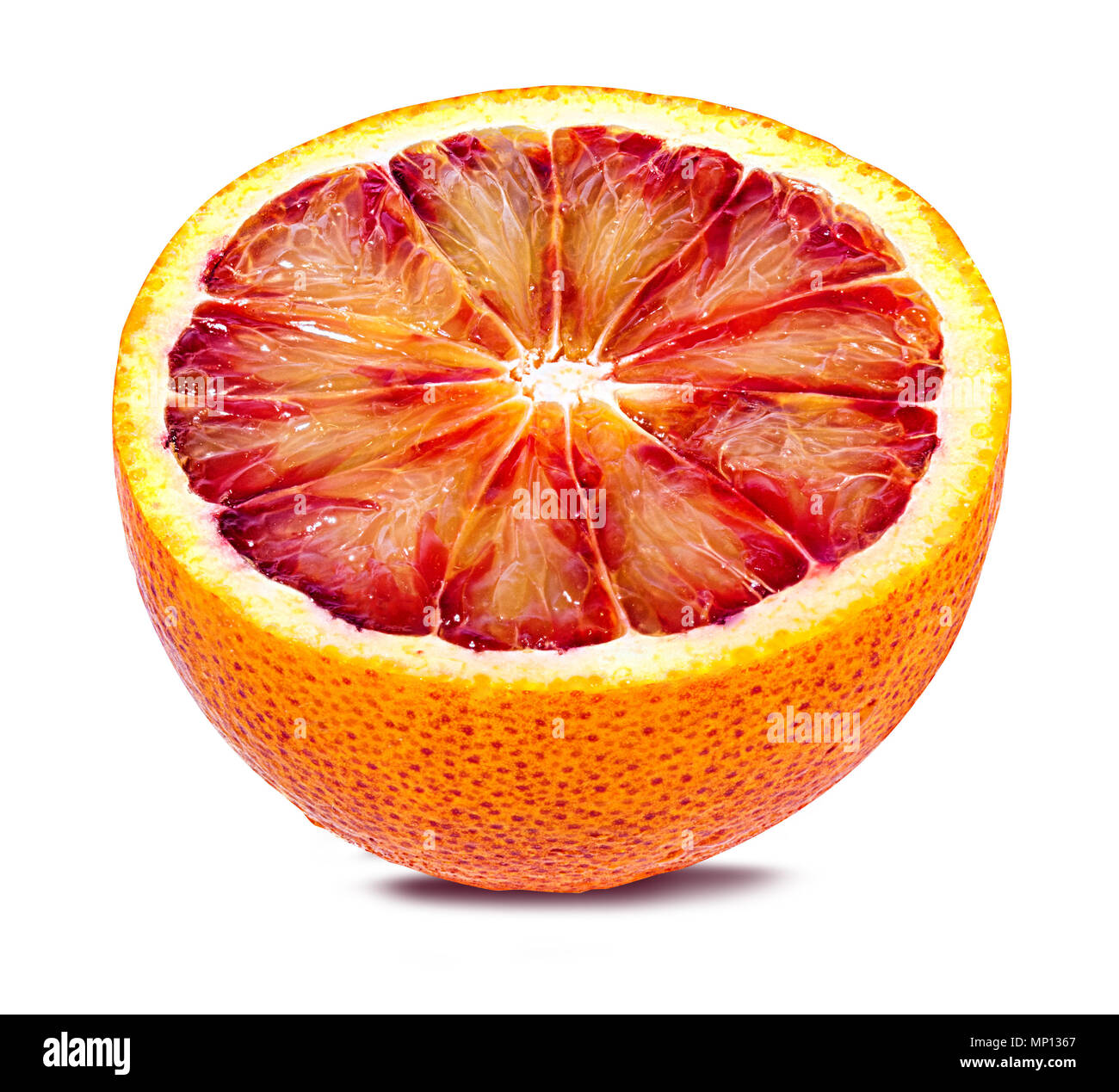 Ripe red orange isolated on white background Stock Photo - Alamy