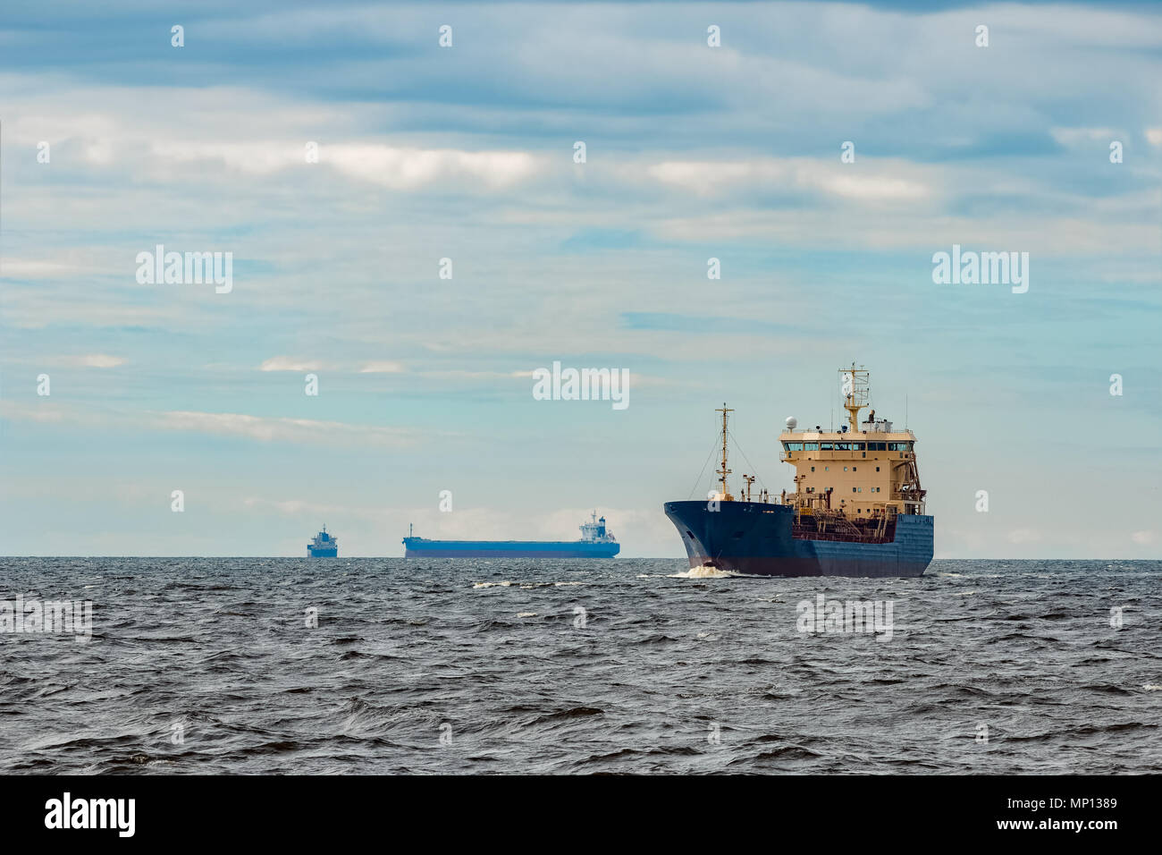 Blue tanker. Toxic substances and petroleum products transfer Stock ...