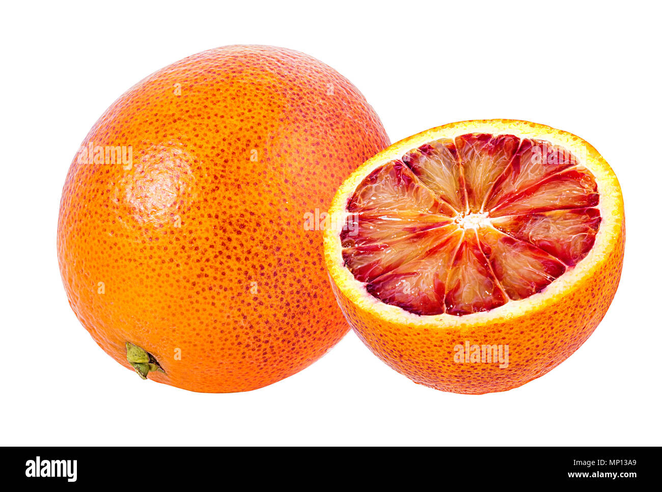 Ripe red orange isolated on white background Stock Photo - Alamy
