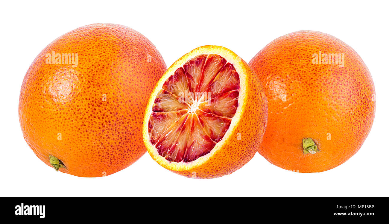Ripe red orange isolated on white background Stock Photo - Alamy