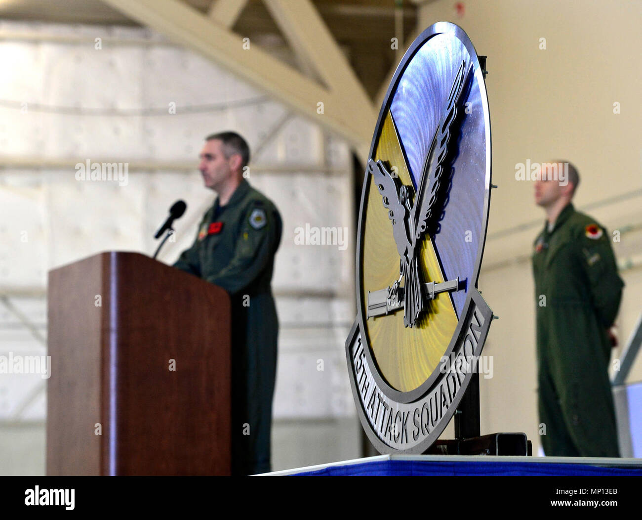 Col. Joseph, 432nd Operations Group commander, delivers remarks for the ...