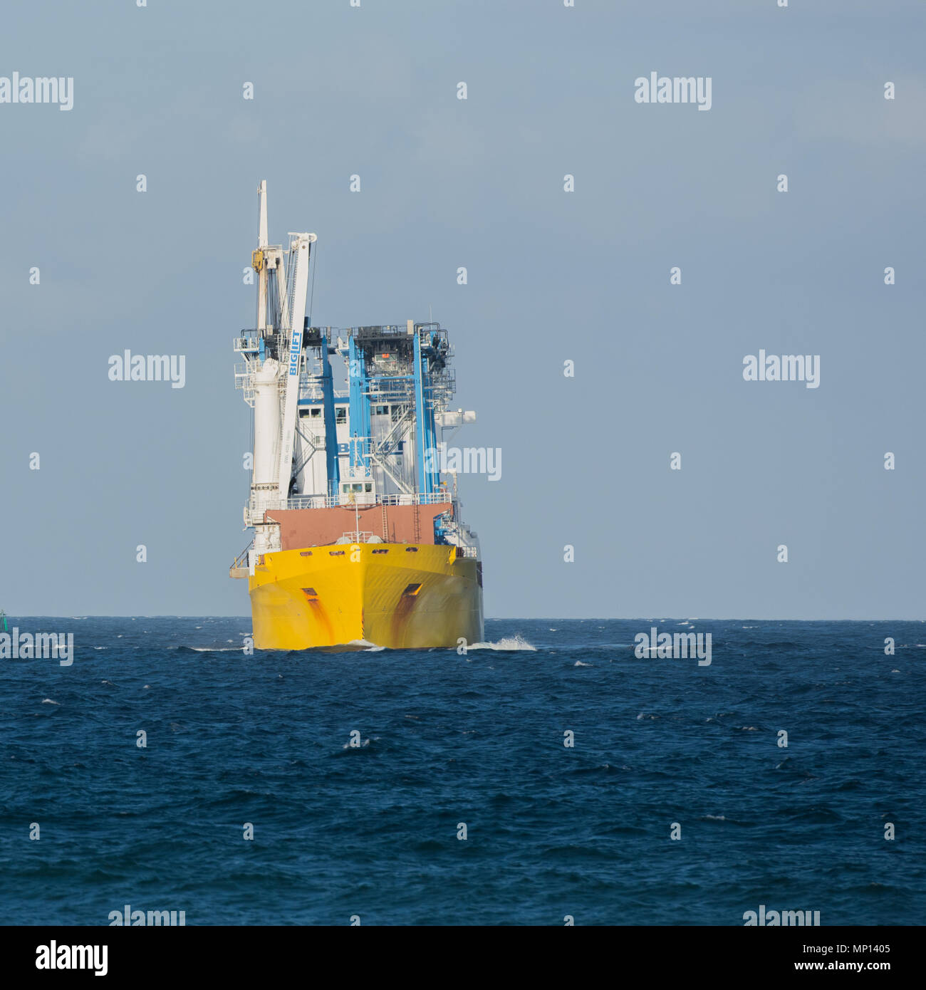 A ship with a cargo of heavy cranes enter kilindini port in Mombasa ...
