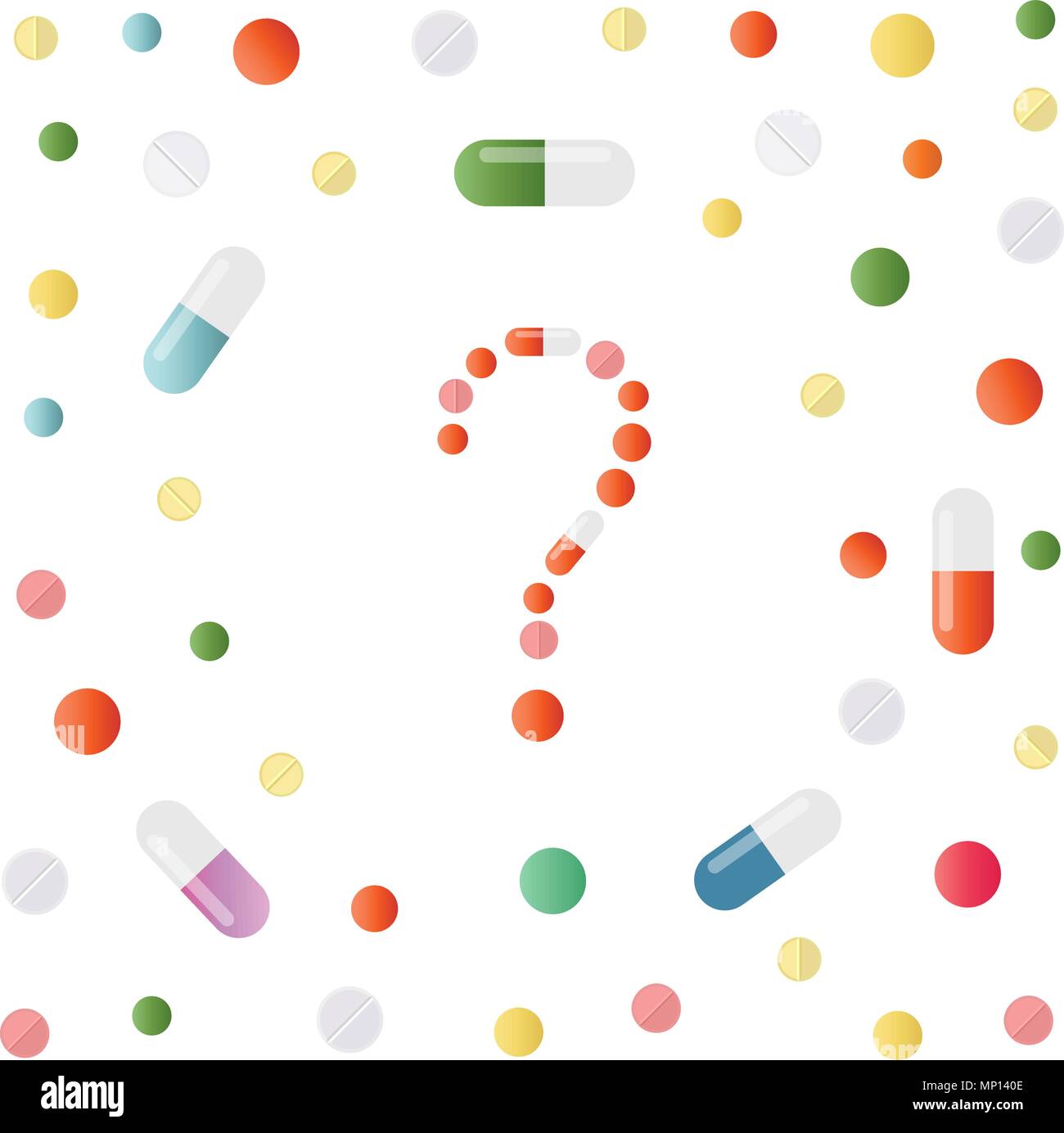 Question mark made pharmaceutical capsules Stock Vector Images - Alamy