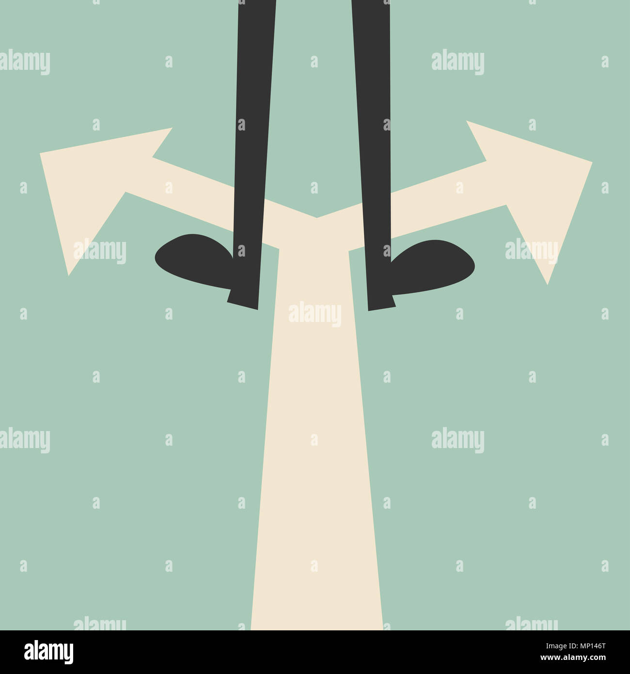 Confused, Standing at the crossroad Stock Photo - Alamy