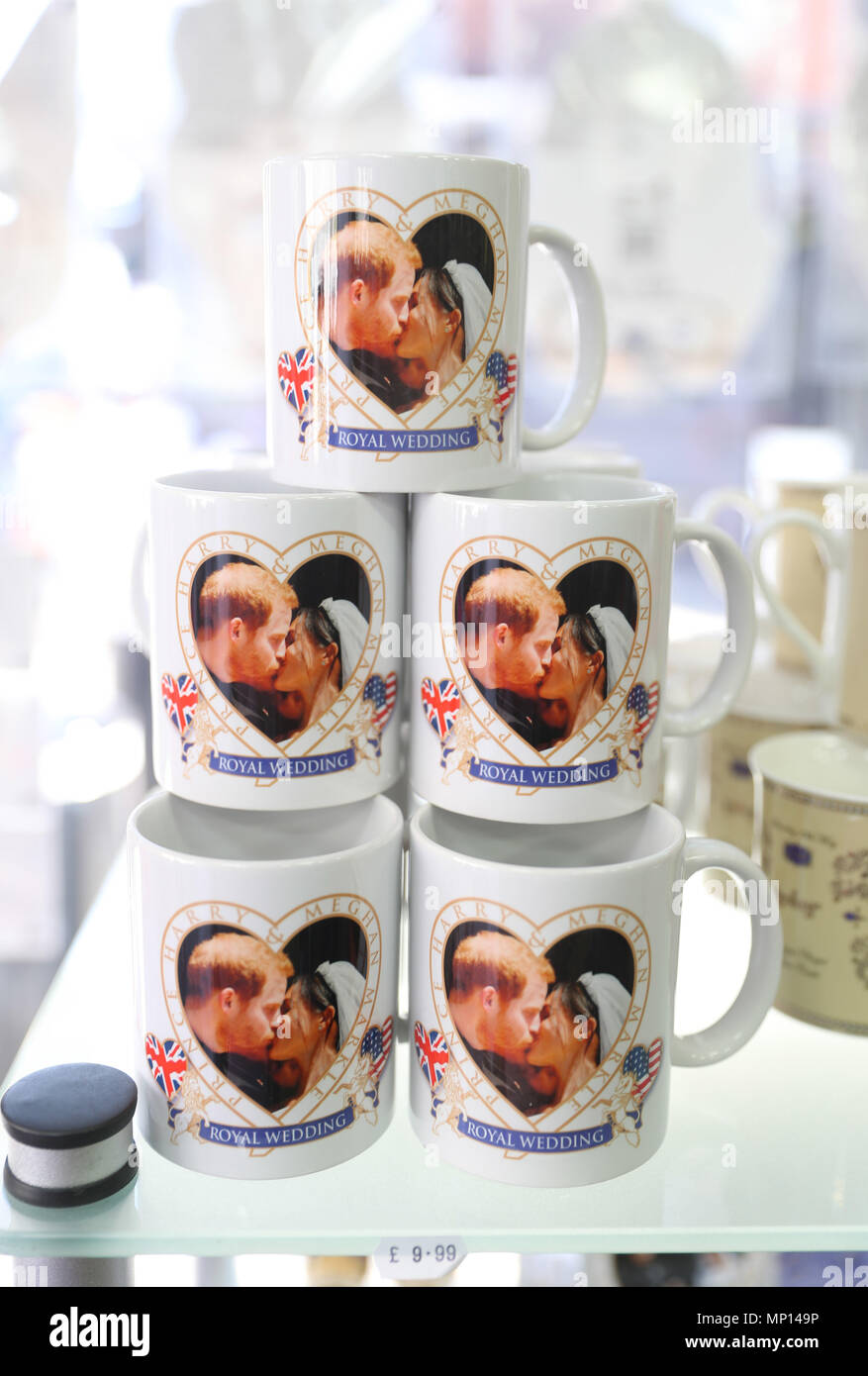 A gift shop in Windsor selling mugs featuring Prince Harry and Meghan ...