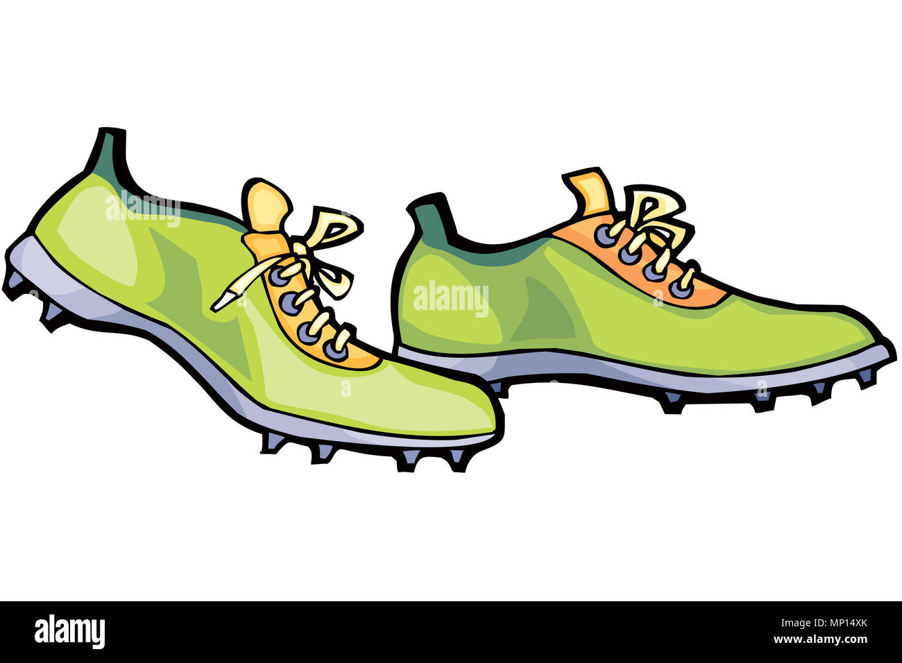 Illustrated image of a shoe with spikes Stock Photo - Alamy