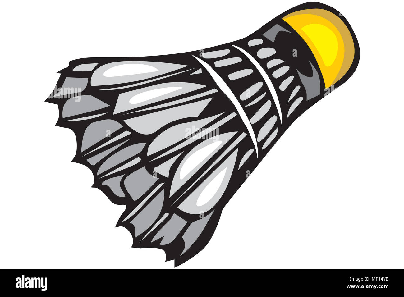 Illustrated image of a shuttlecock Stock Photo - Alamy