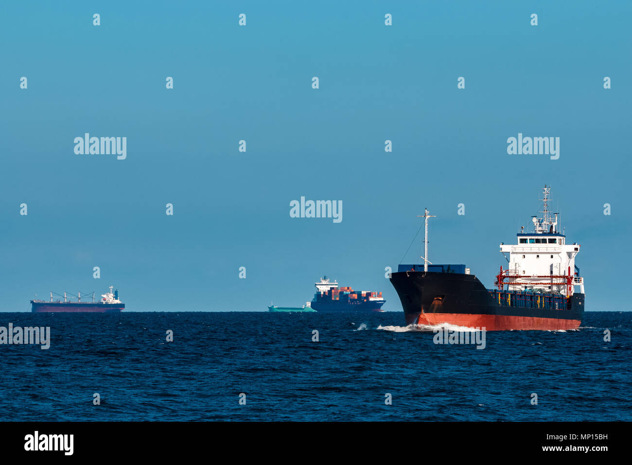 Black bulker ship. Logistics and merchandise transportations Stock ...