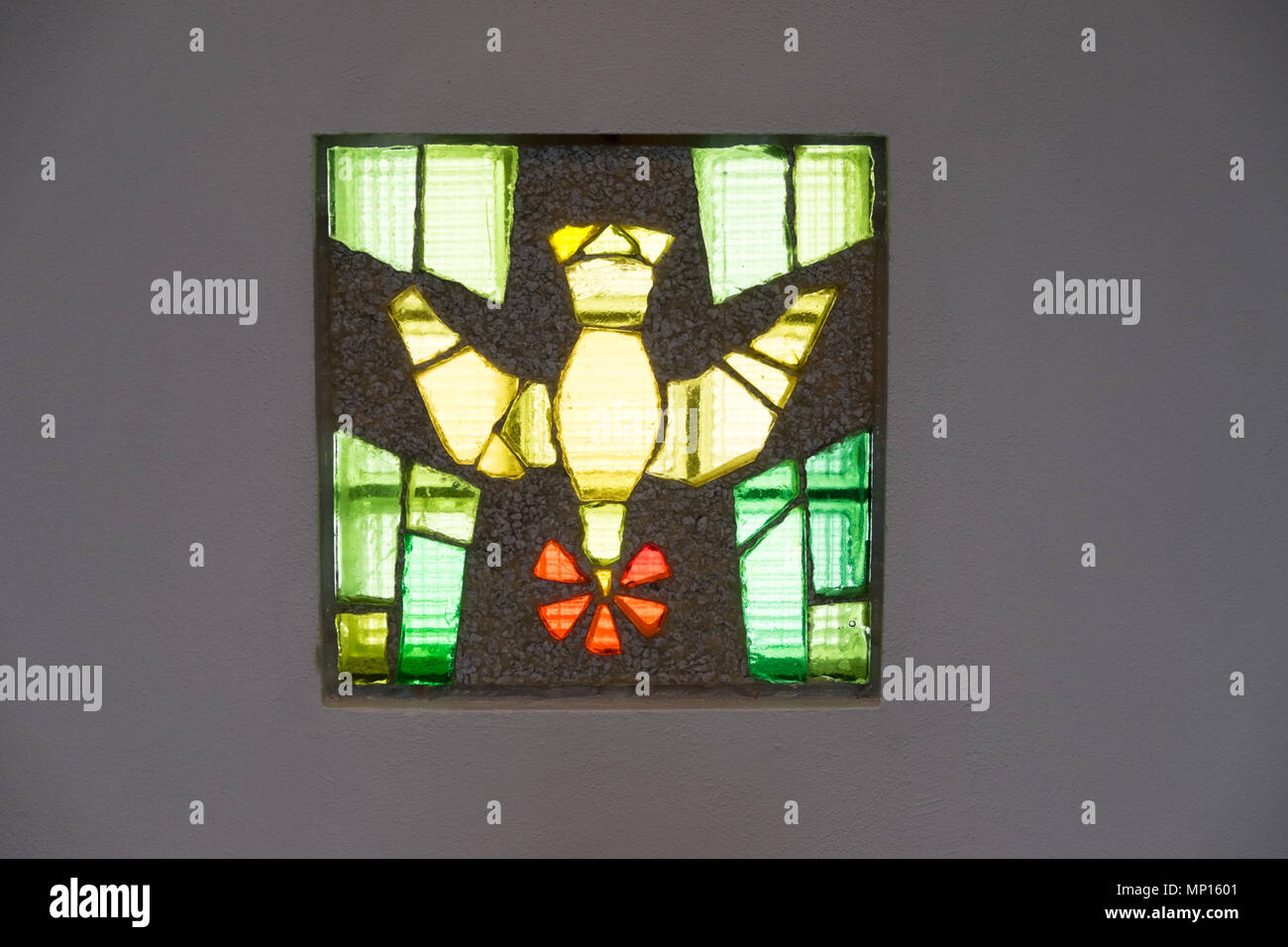 Sign of Peace Religious Mosaic in Stained Glass Stock Photo - Alamy
