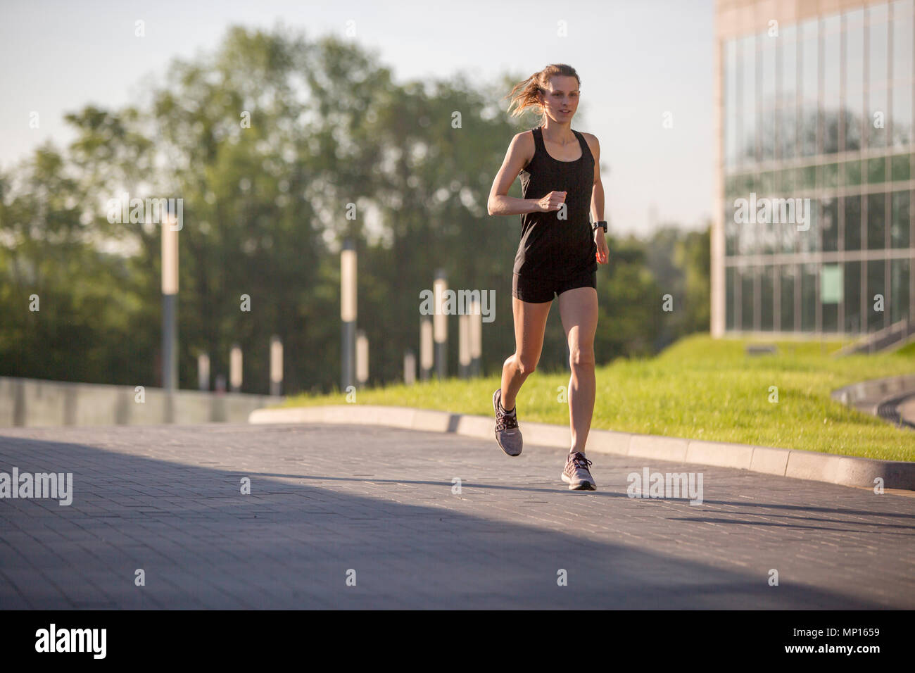Woman urban Runner Stock Photo - Alamy