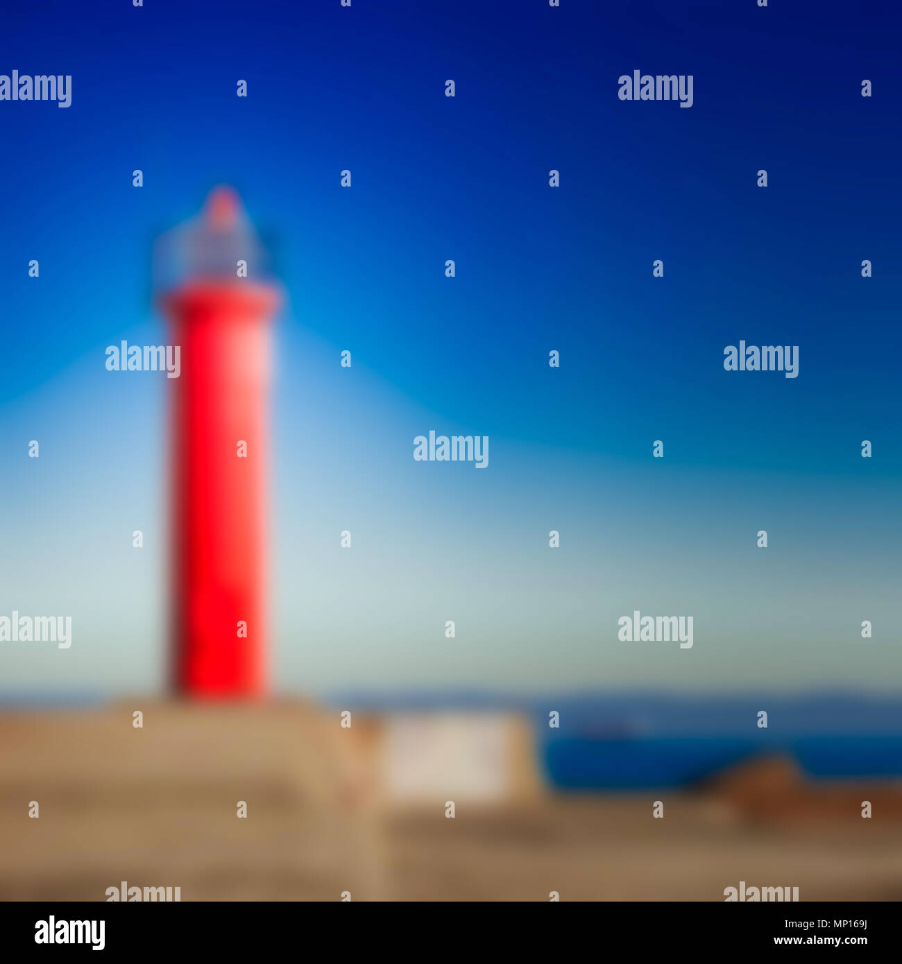 Red lighthouse - soft lens bokeh image. Defocused background Stock ...