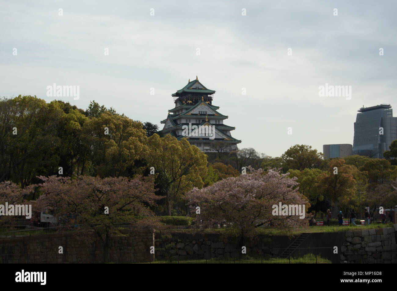 Osaka castle on a cloudy day, Osaka, Japan Stock Photo - Alamy