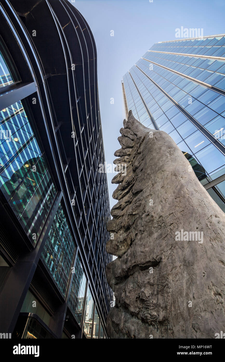 City Wing sculpture on Old Broad Street in London Stock Photo - Alamy