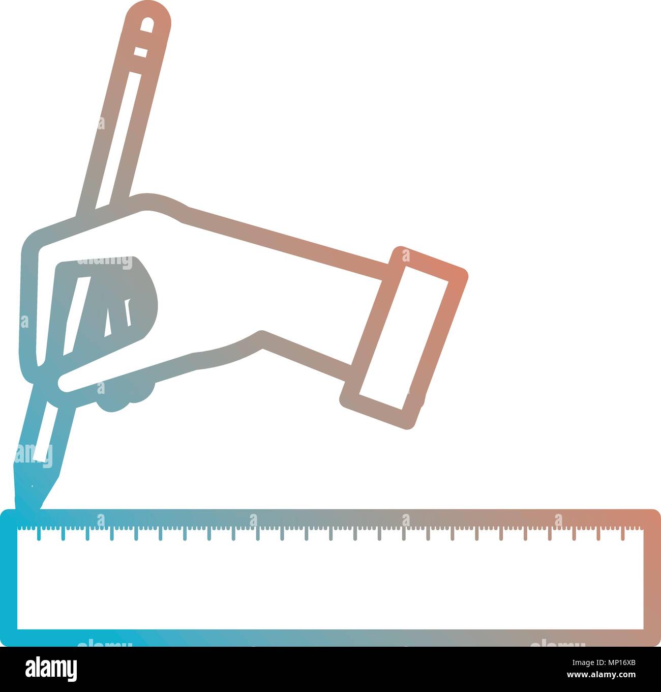 hand drawing with geometric rule school vector illustration design ...