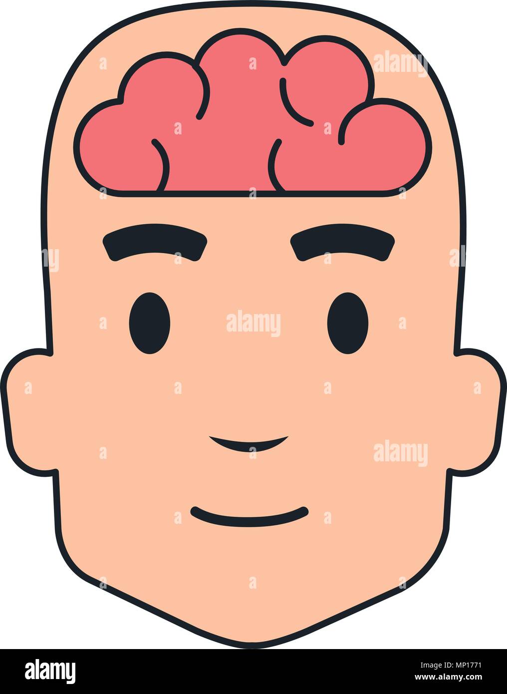 human profile with brain vector illustration design Stock Vector Image ...