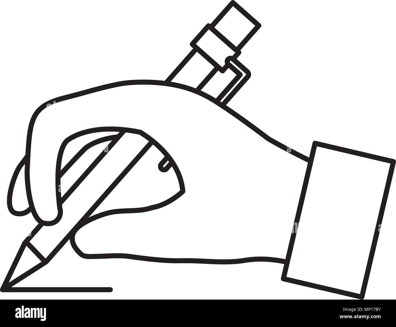 Hand Writing Clip Art Black And White