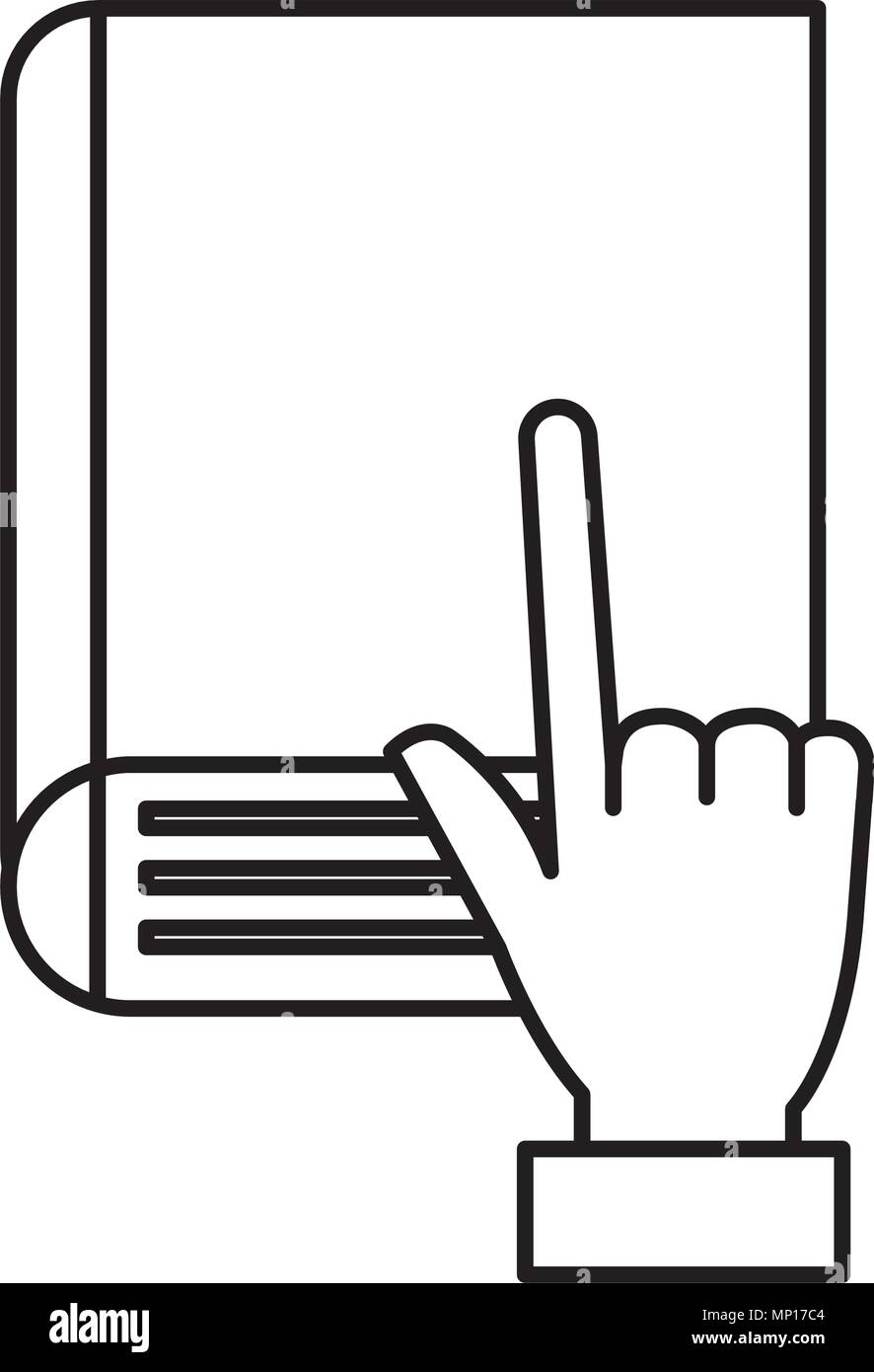 hand with book school vector illustration design Stock Vector Image ...