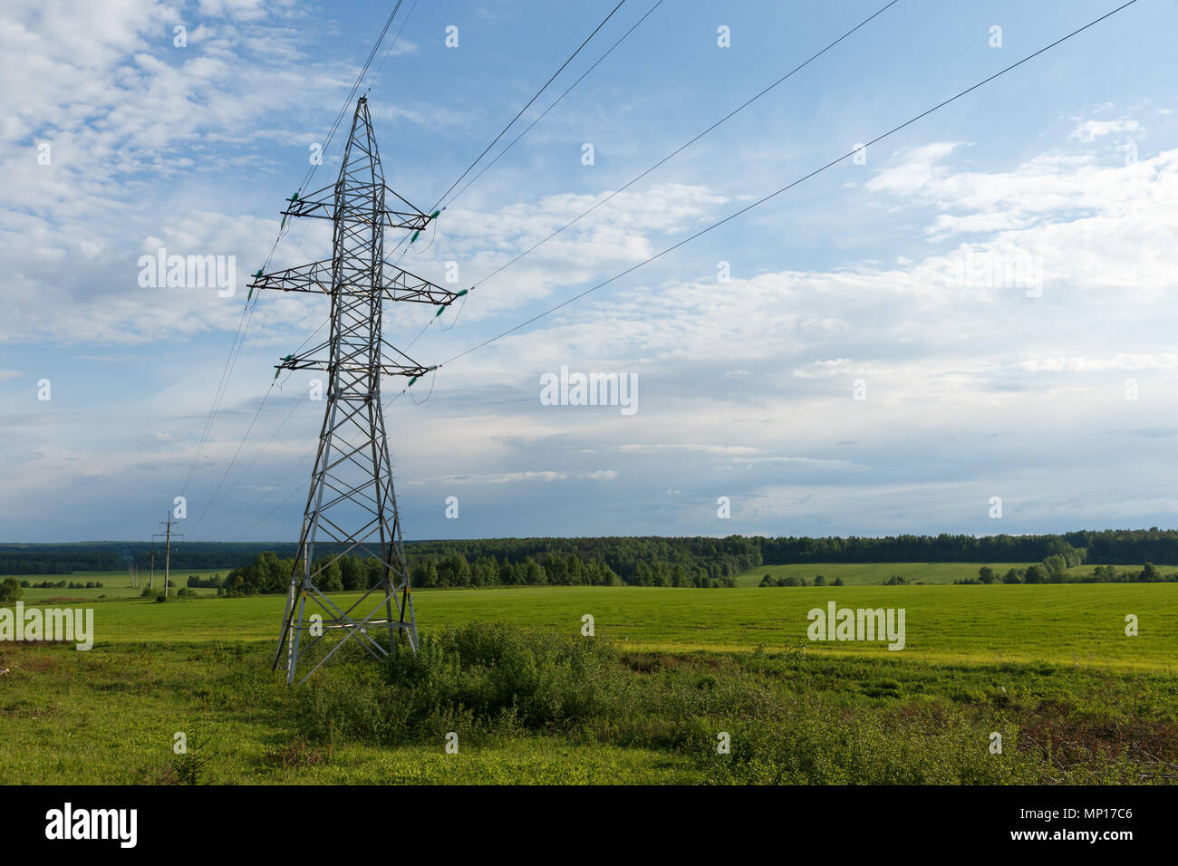 high-voltage power transmission line Stock Photo - Alamy