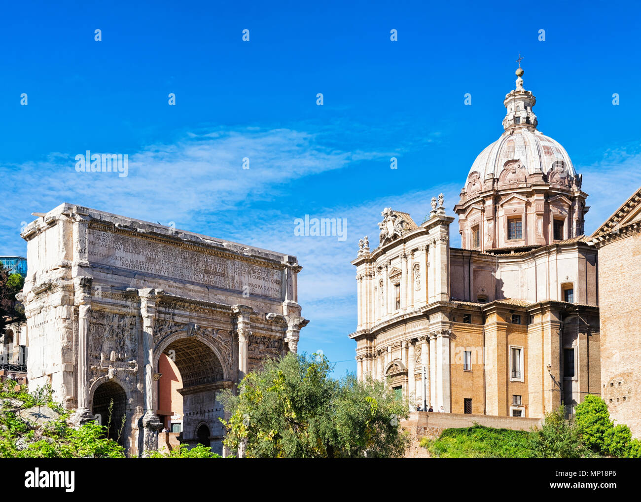 Arch of Septimius Severus in Roman Forum in Rome in Italy Stock Photo ...