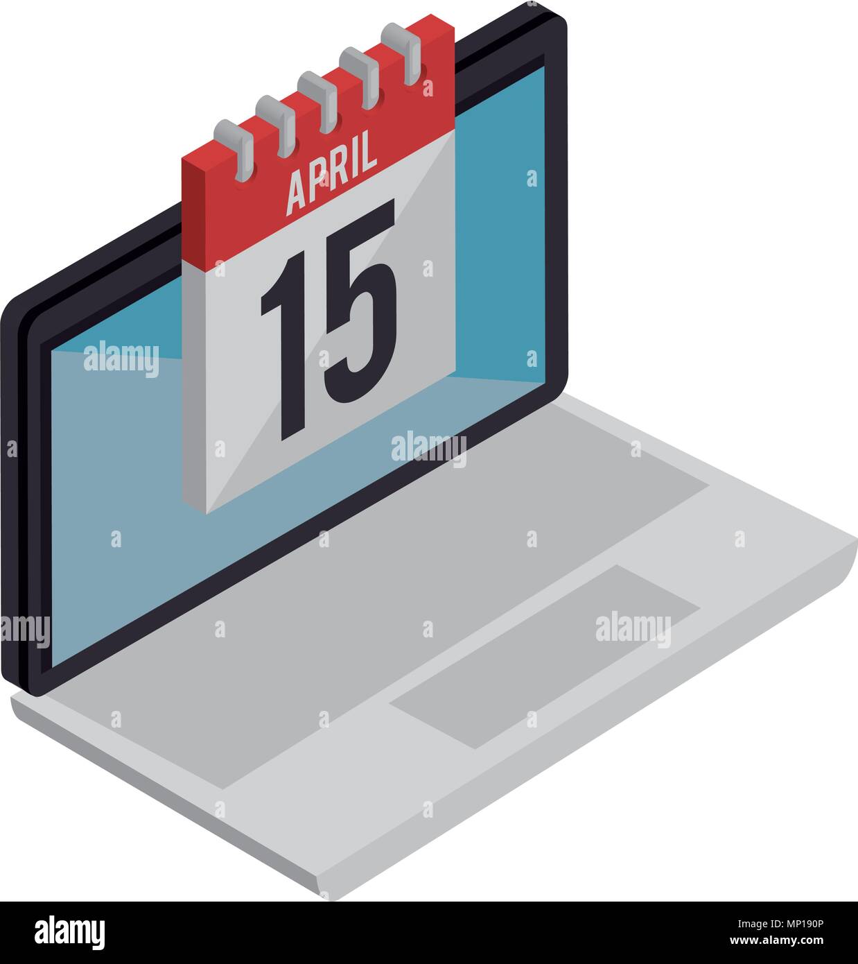 computer laptop with calendar vector illustration design Stock Vector ...
