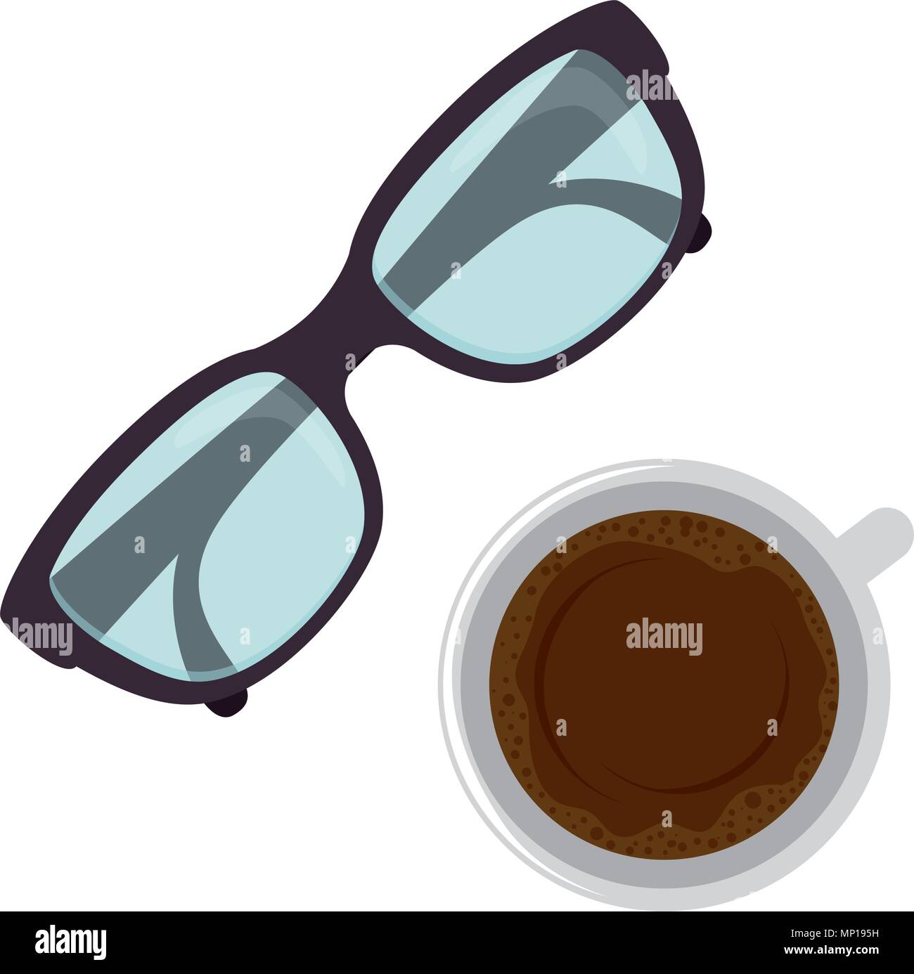 eye glasses with coffee cup Stock Vector Image & Art - Alamy