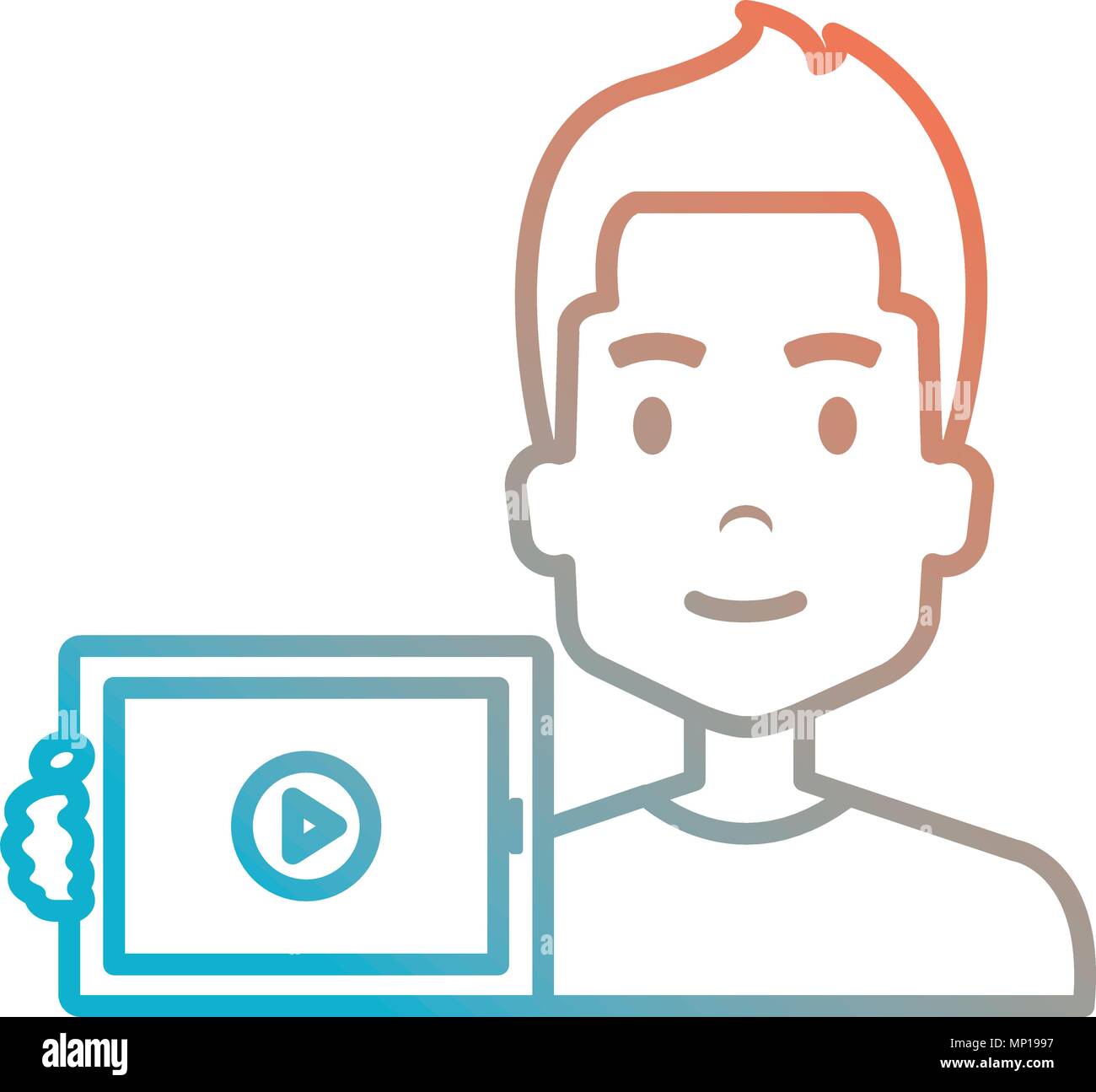 young man with tablet avatar character Stock Vector Image & Art - Alamy