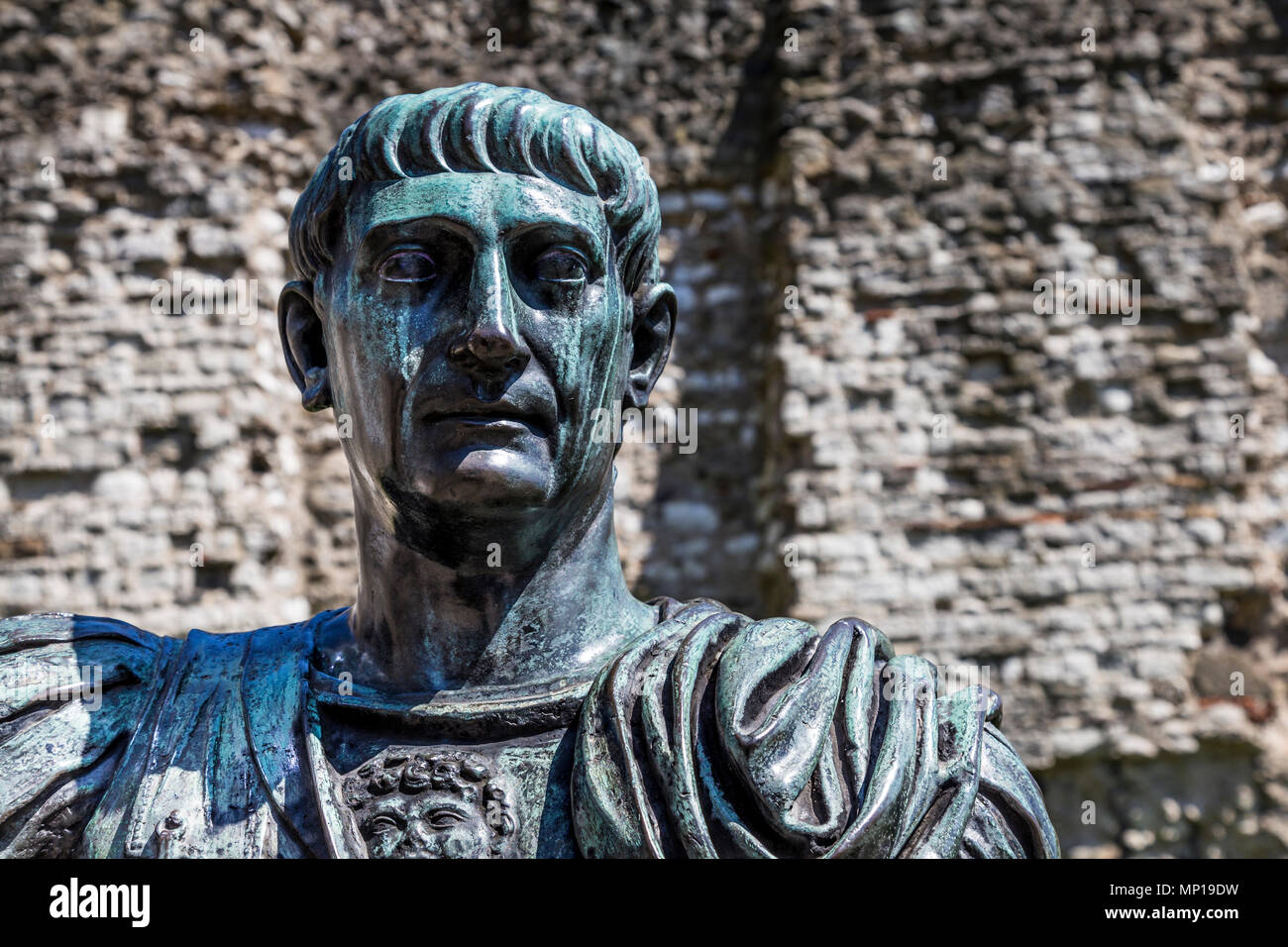 Statue believed to be the roman emperor Trajan AD 98-117 with the ...