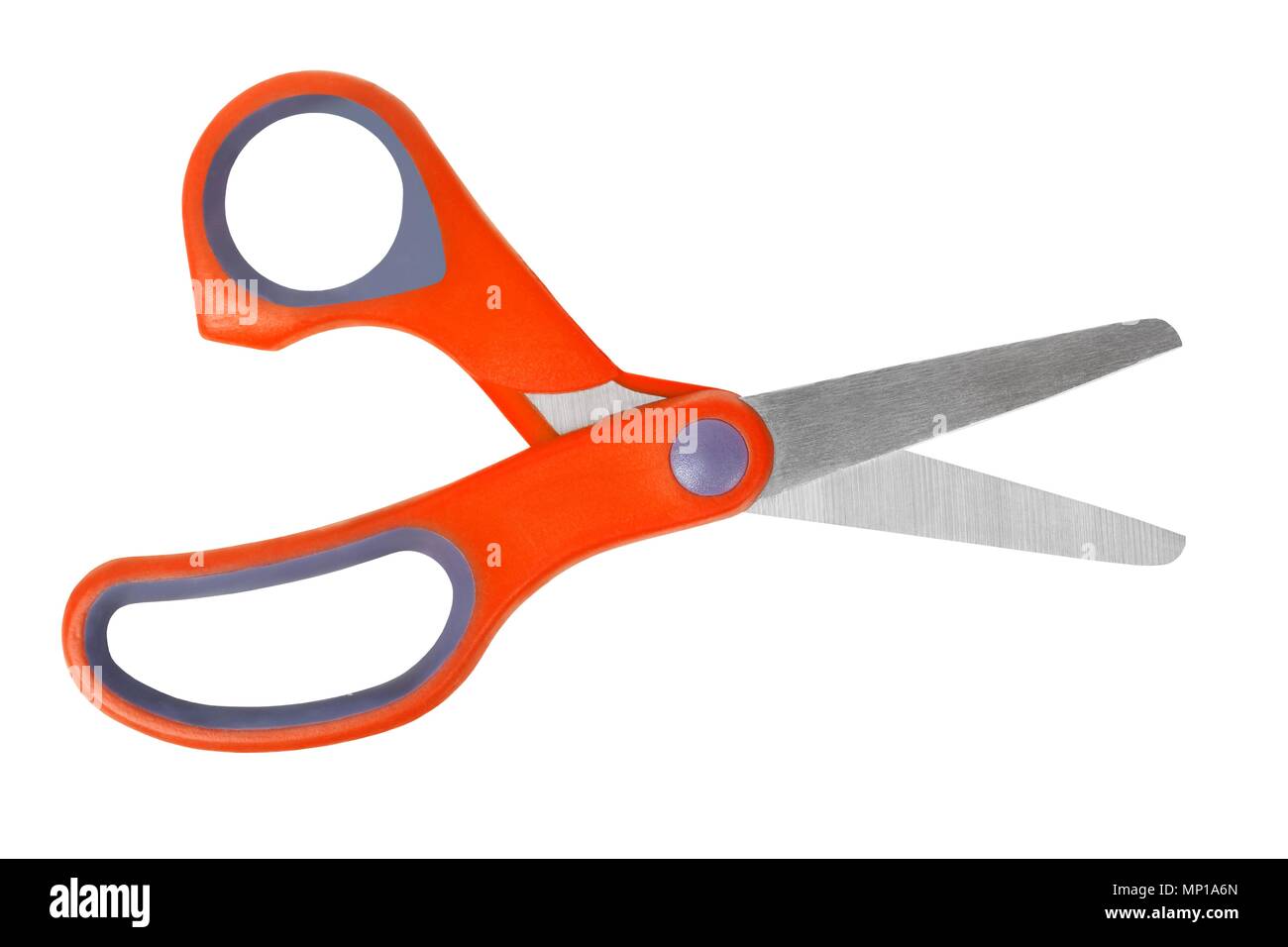 Open red scissors isolated on white background Stock Photo - Alamy