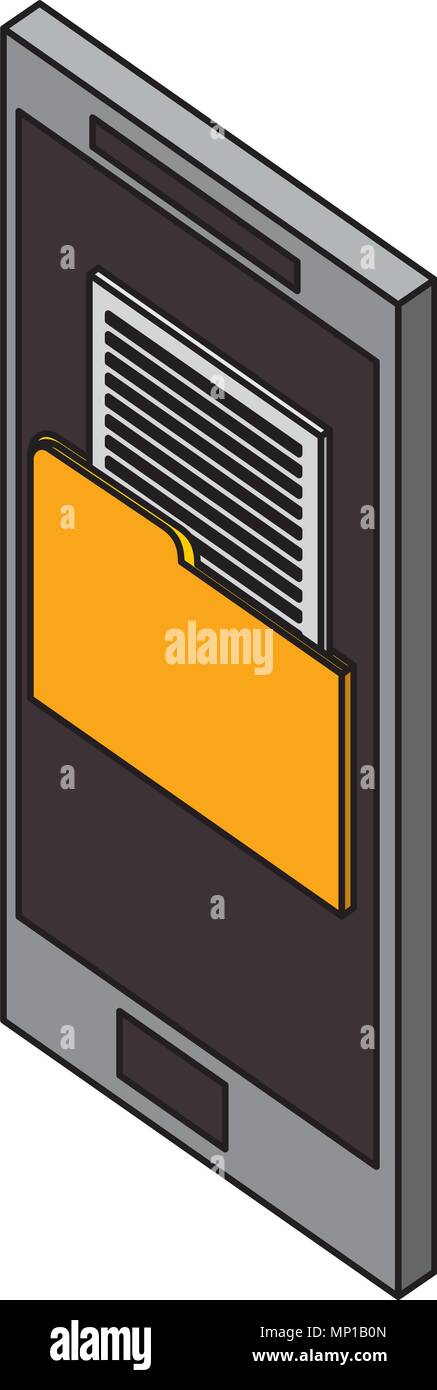 smartphone folder file isometric design Stock Vector Image & Art - Alamy